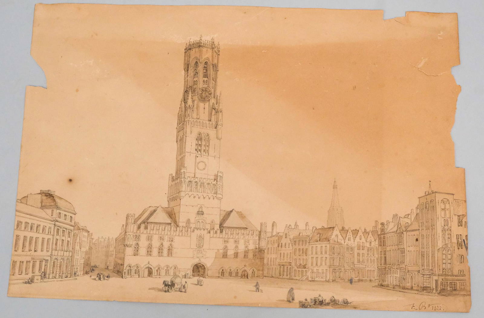 European School, Sketch Of The Belfry Of Bruges Auction