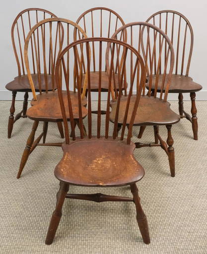 Lot Of 6 Spindle Back Side Chairs