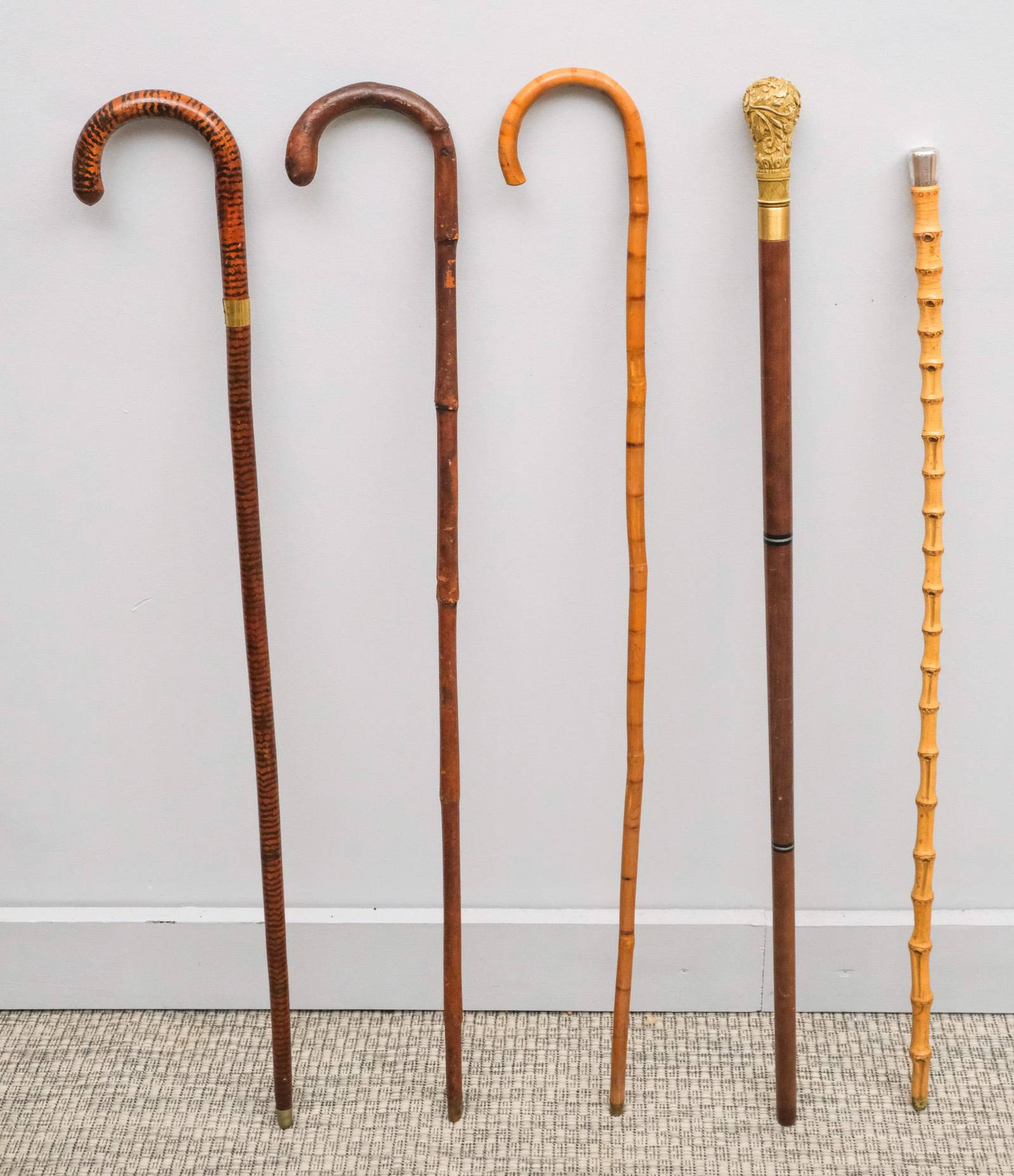 Lot Of Five Vintage Canes Auction