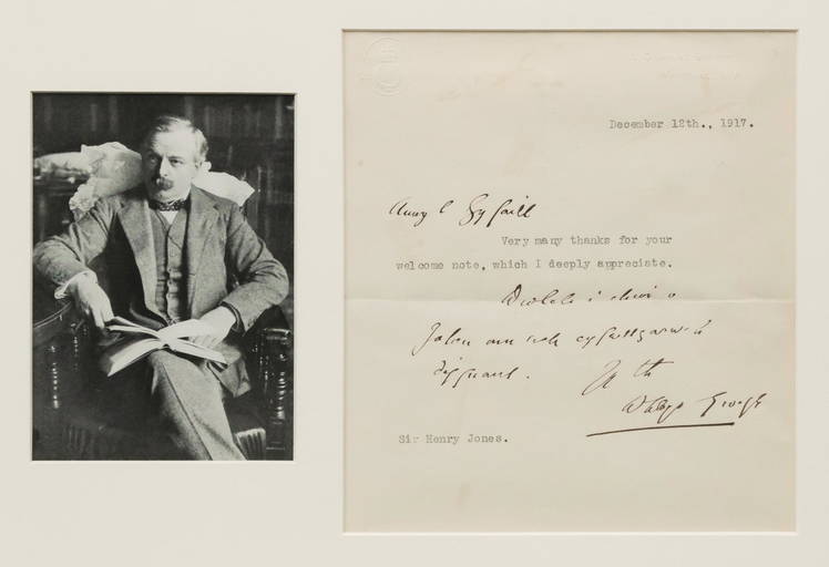 Signed David Lloyd George Letter
