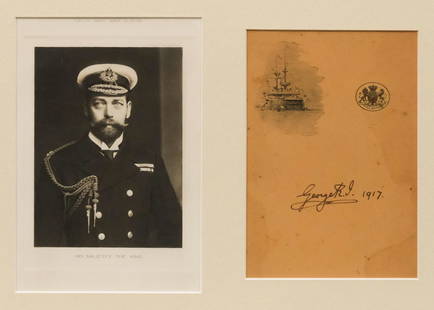 1891 King George V Signed Cabinet Card Photo