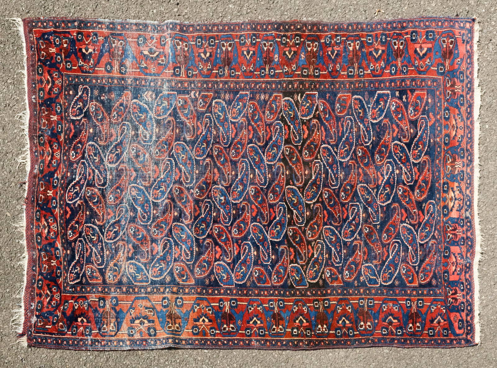 Antique Afshar Persian Boteh Rug 76" X 54" Auction