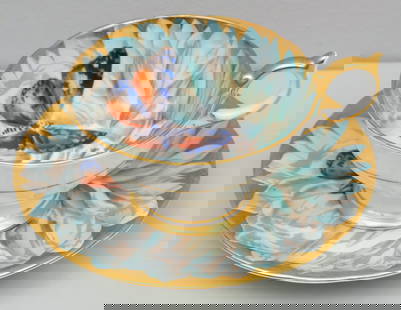 Rare Aynsley Butterfly Chrysanthenum Cup Saucer