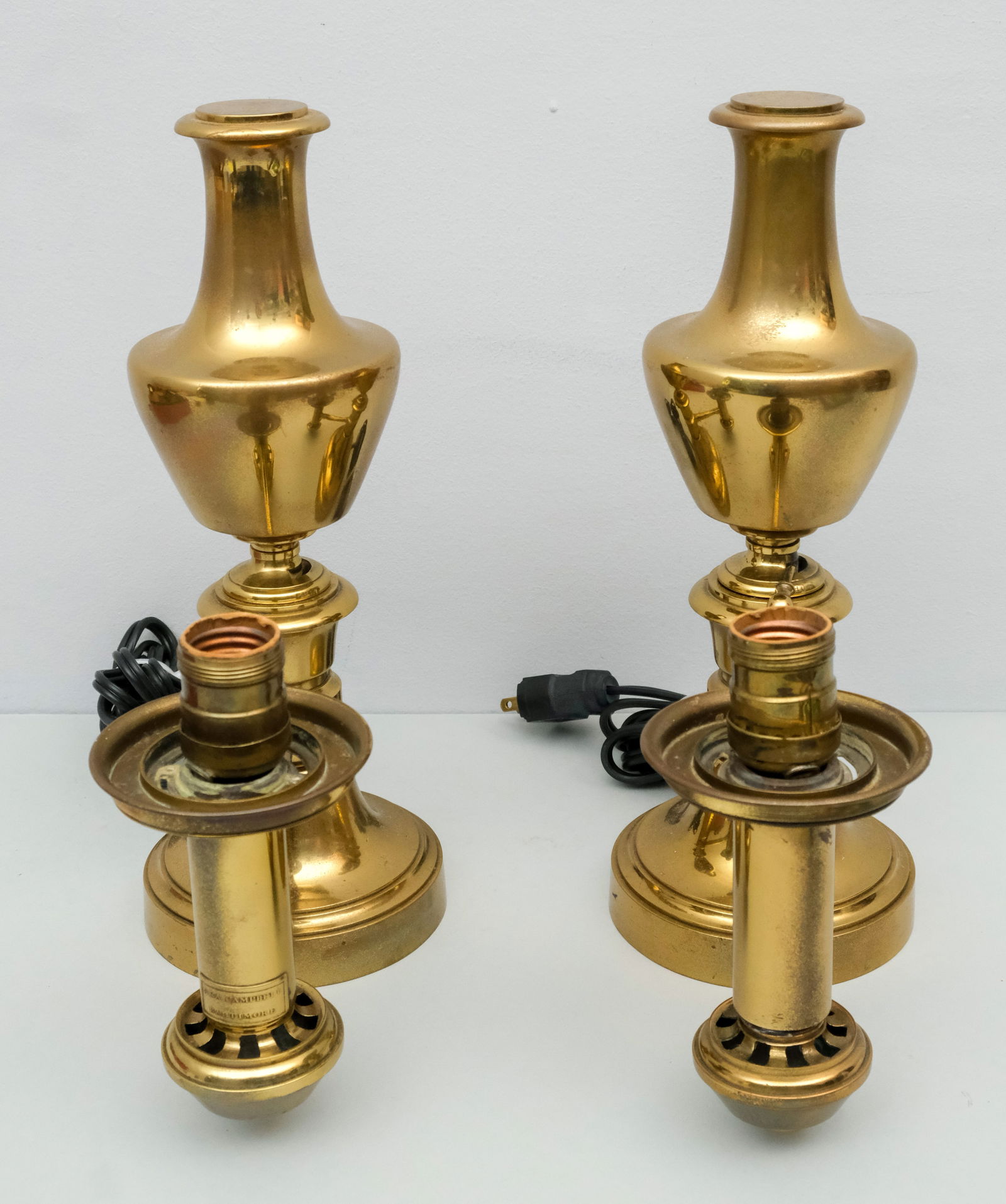 Pair Antique Argand Lamps, Messenger & Son 1840 Auction