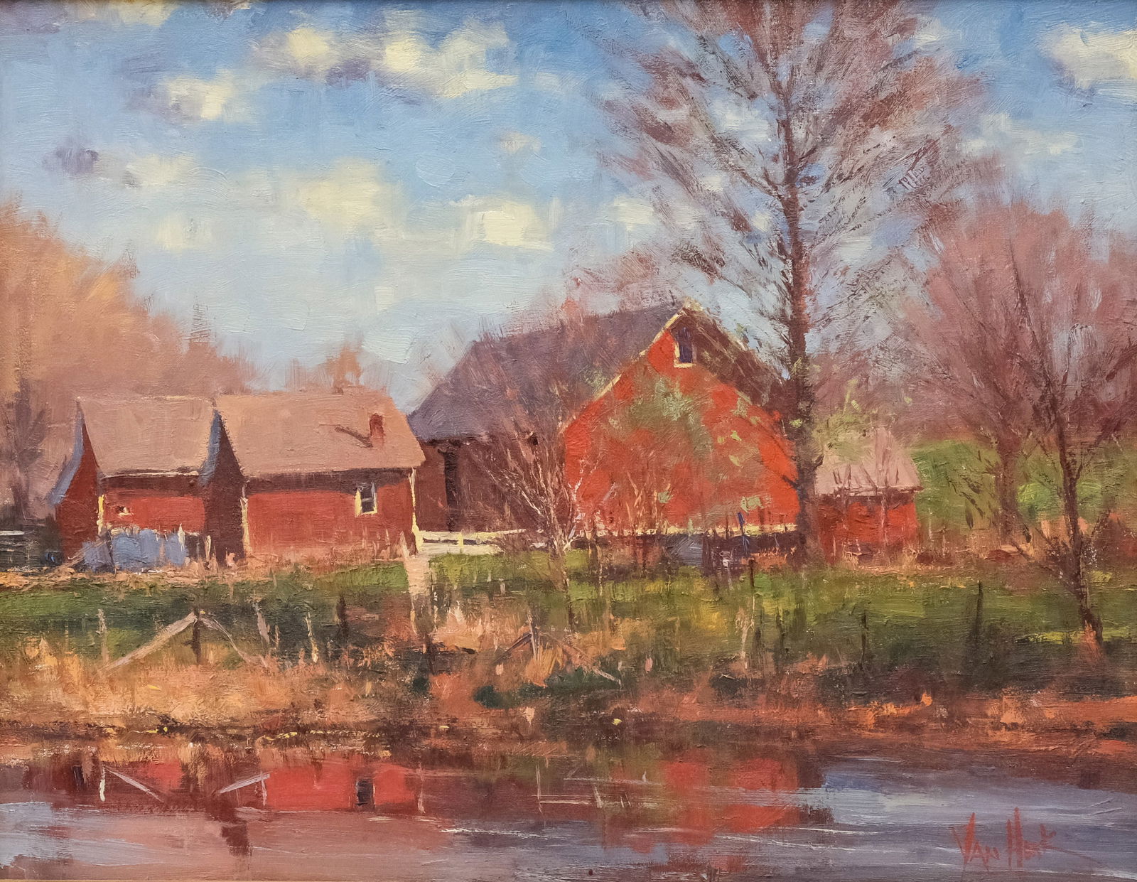 George Van Hook, Red Barn Scene Auction