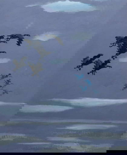Wayne H. Trimm, "canada Geese In Flight"