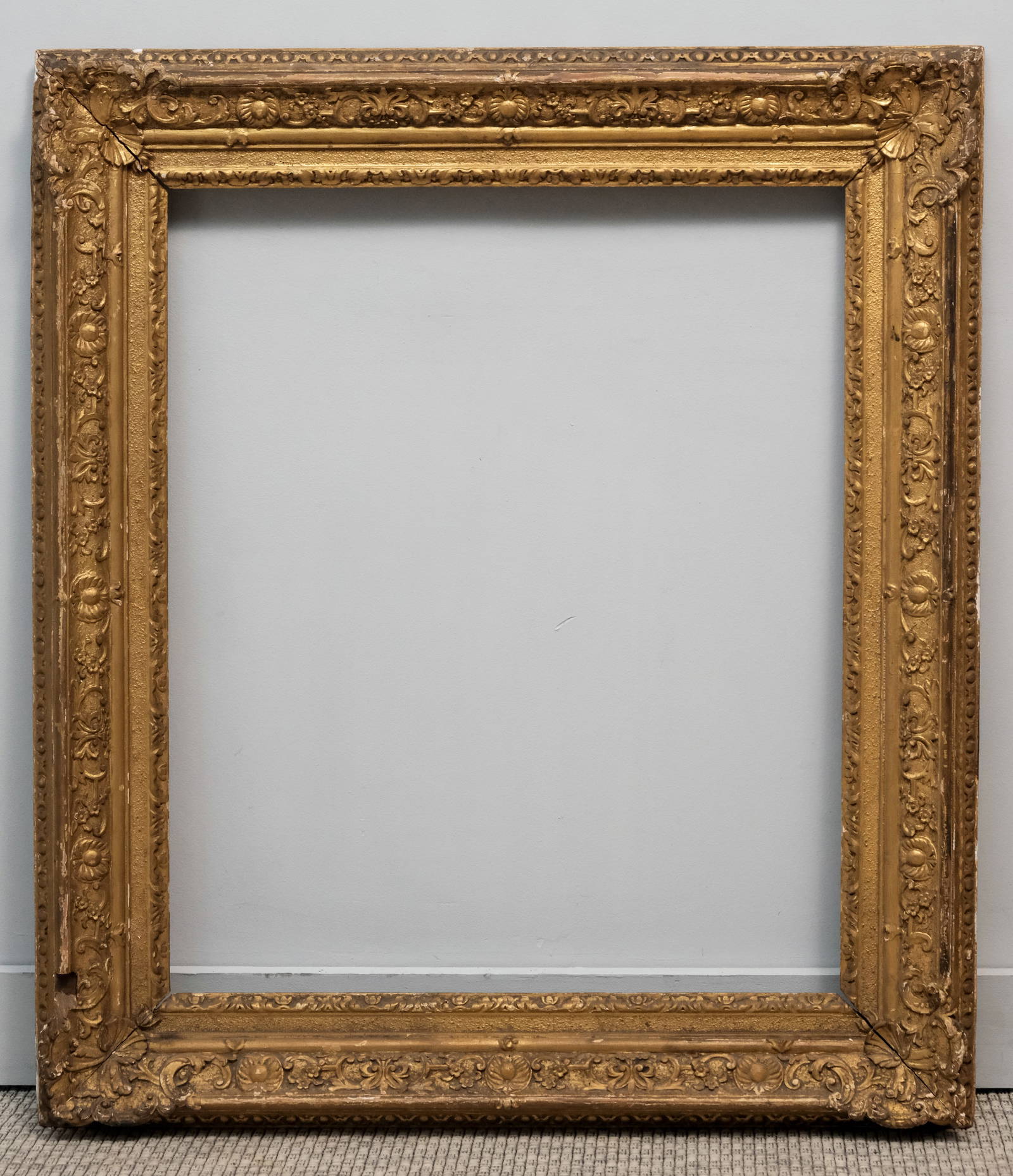 English Lely Giltwood Frame 25" X 30" Auction