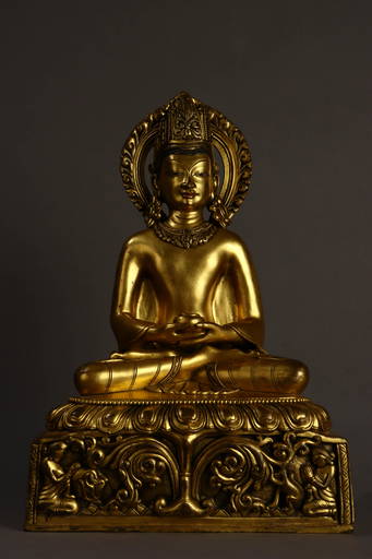 A Ming Dynasty Bronze Gilding Guanyin