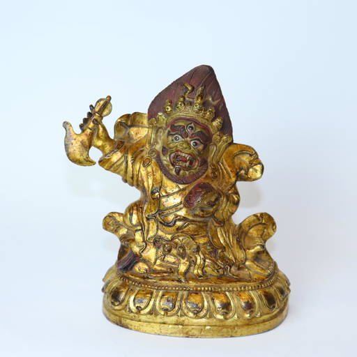 17th Century's Gilt Bronze Sakka Statue