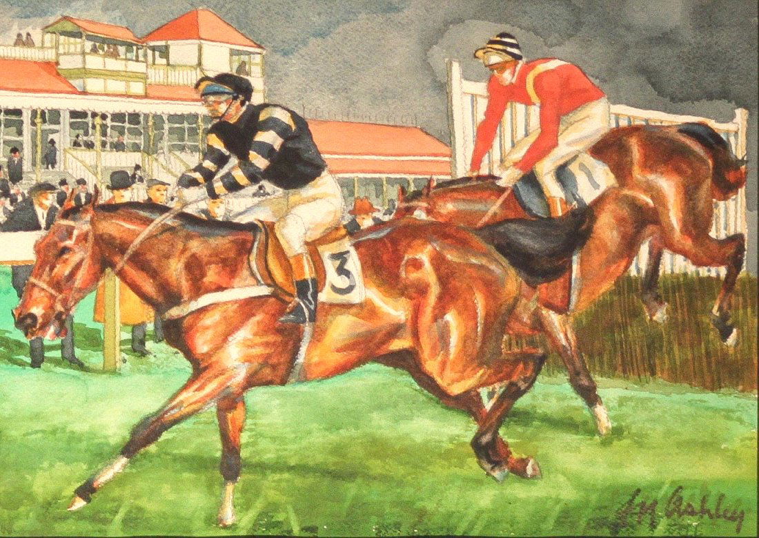 Ashley, Frank - Two Horses Jumping Last Fence - May 09, 2020 | Cross ...