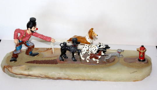 Ron Lee Clown "fishing Boat" Sculpture