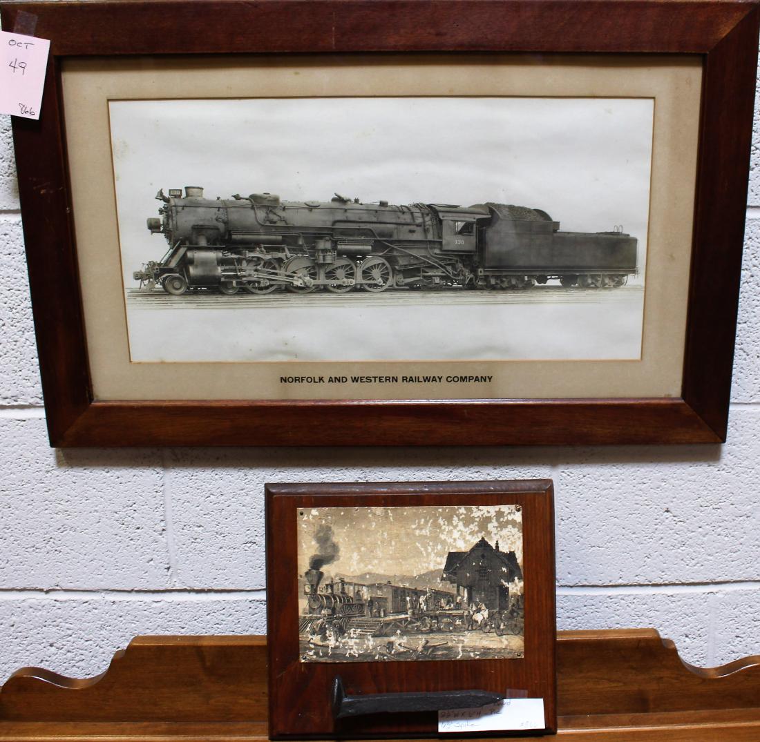 PAIR OF RAILROAD PIECES - NORFOLK & WESTERN