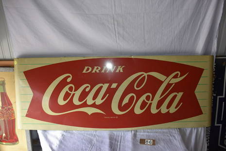 Large Coca Cola Fish Tail Sign.