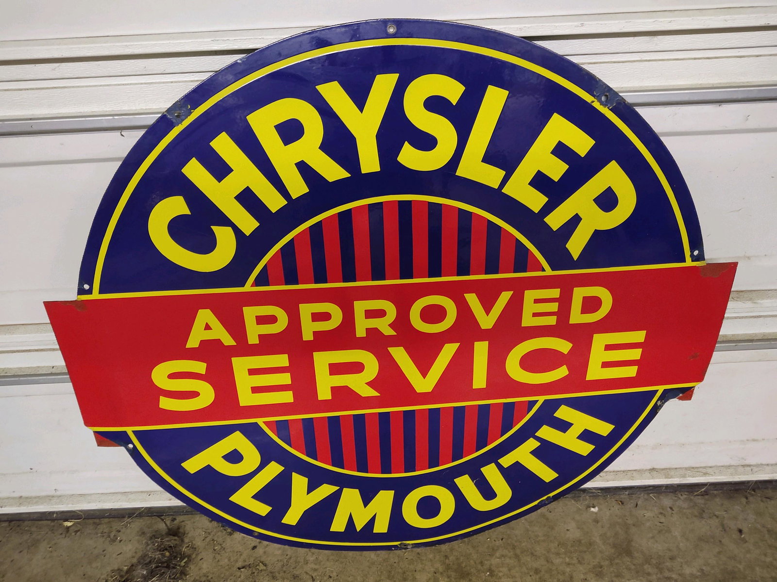 Chrysler Plymouth Porcelain Dealership Sign