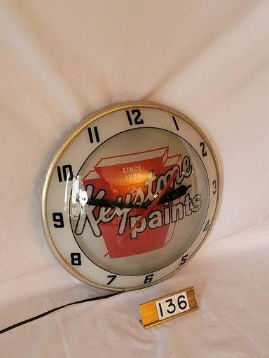Lighted Keystone Paints Clock