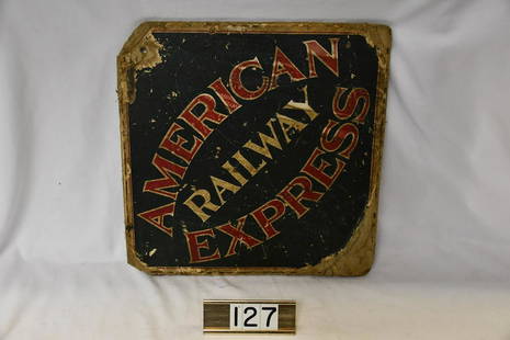 Vintage American Railway Express Cardboard/steel Sign