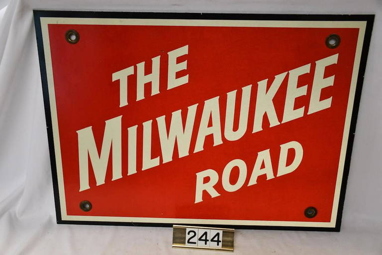 The Milwaukee Road Sign (#0244) on Sep 27, 2022 | Stanton's Auctioneers ...