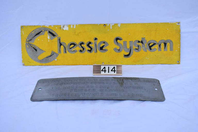 Chessie Systems Painted Sign & A Steel Embossed sign of Rock island and ...