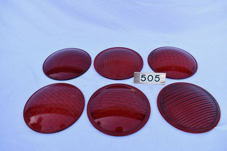 6 Glass Red Lantern Lenses