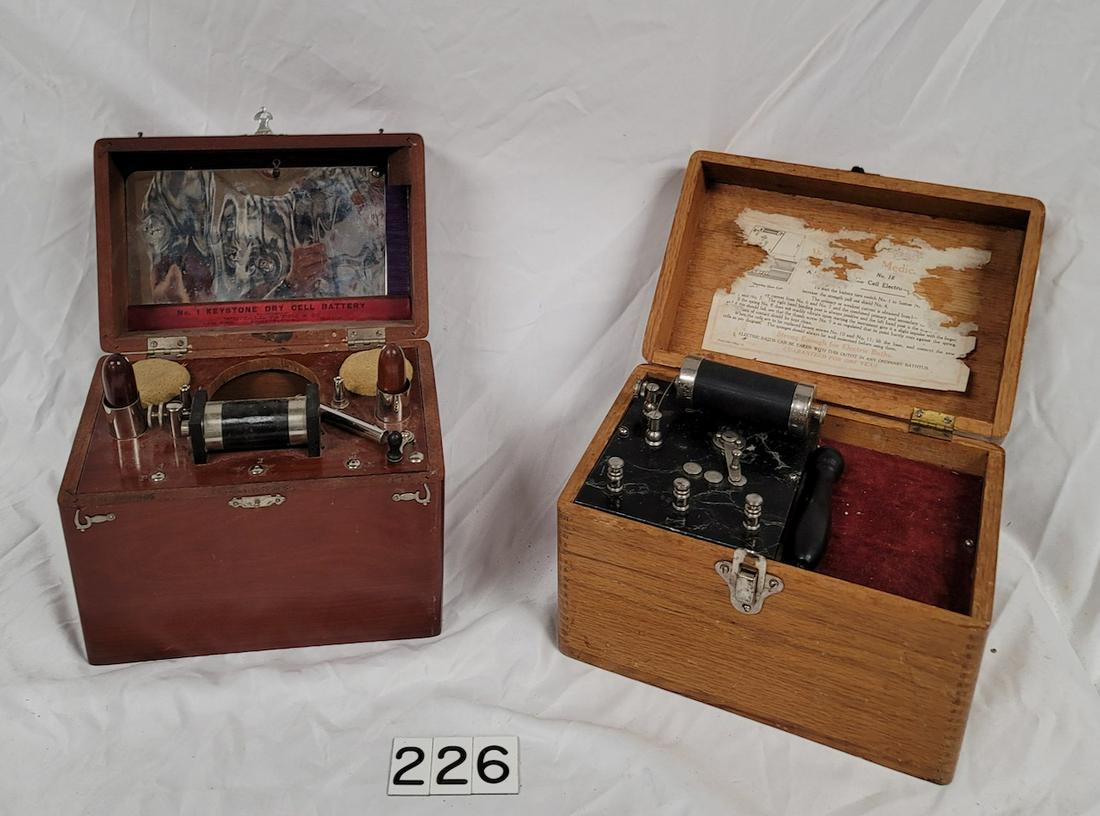 Two Medical Quack Devices, Keystone Dry Cell Battery, Electric Bath Machine