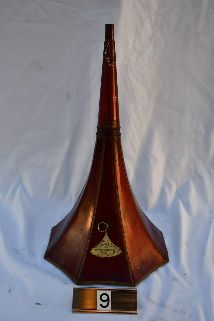 Edison Maroon Phonograph Horn