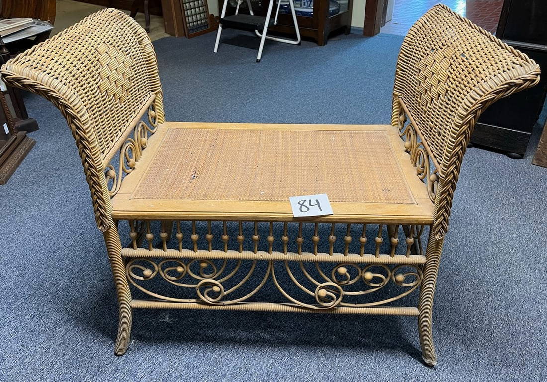 Wicker Bench Or Window Seat Auction