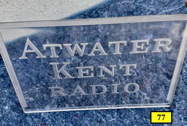 Atwater Kent Glass Dealer Advertising Sign