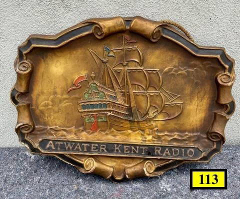 Atwater Kent Composite Dealer Advertising Sign Auction