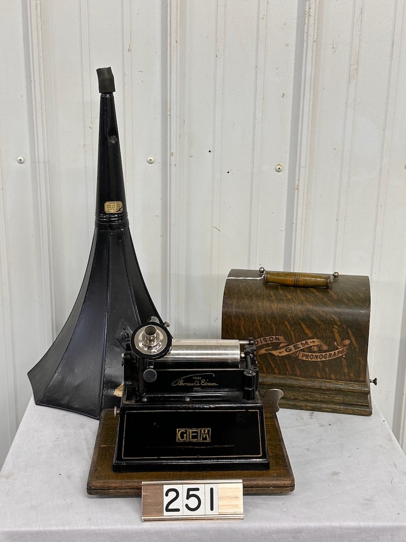 Edison Gem Cylinder Phonograph Auction