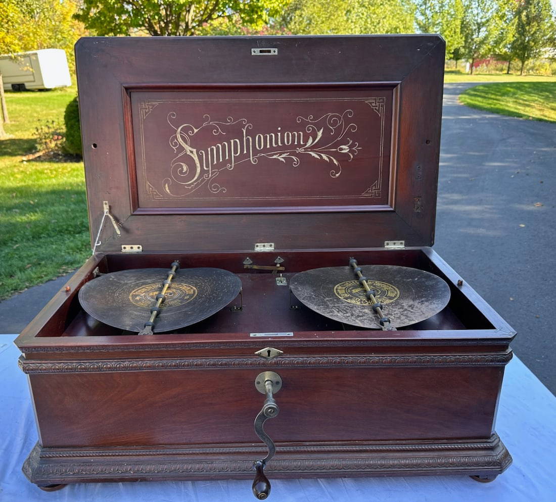 "rare" Symphonion Double Disc Music Box Auction
