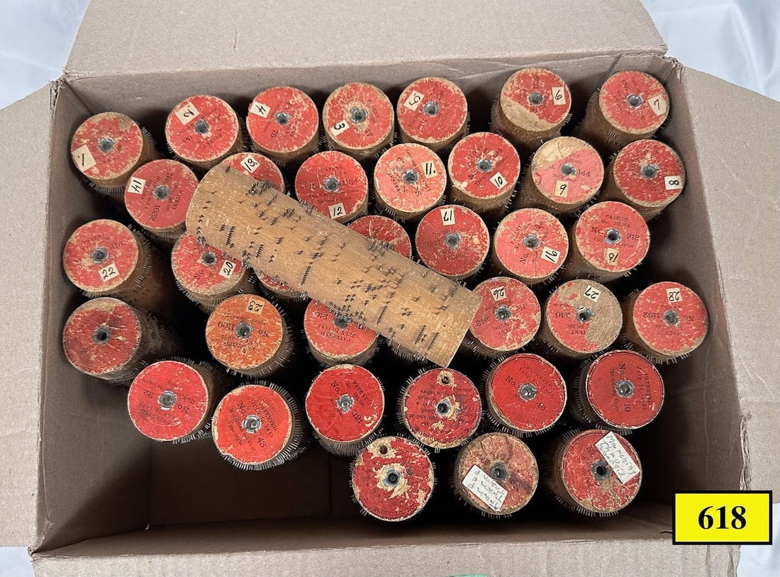 37 6-3/8 Wood Roller Organ Cobs Auction