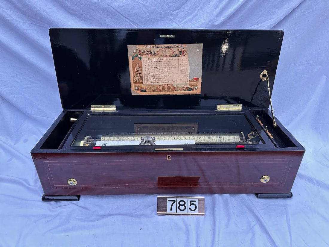 Large 16" Cylinder Music Box Auction