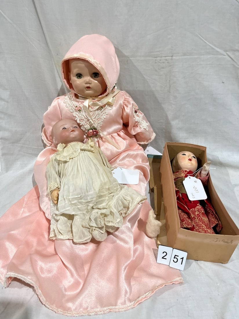Three Antique Dolls Auction