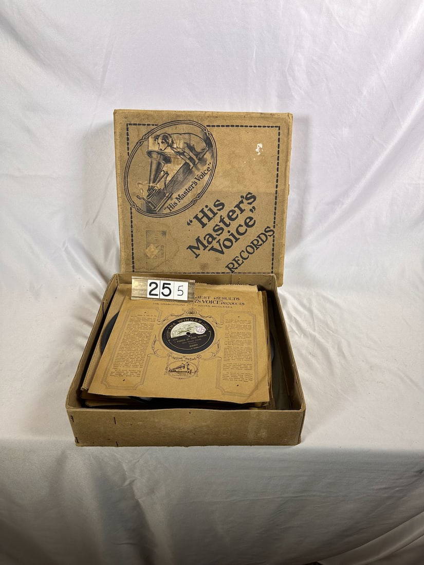 Group Of Records And Victor "nipper" Box Auction