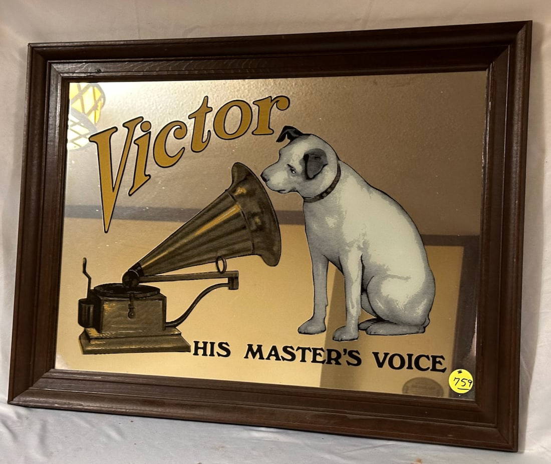 Modern Victor Glass Advertising Sign. Auction