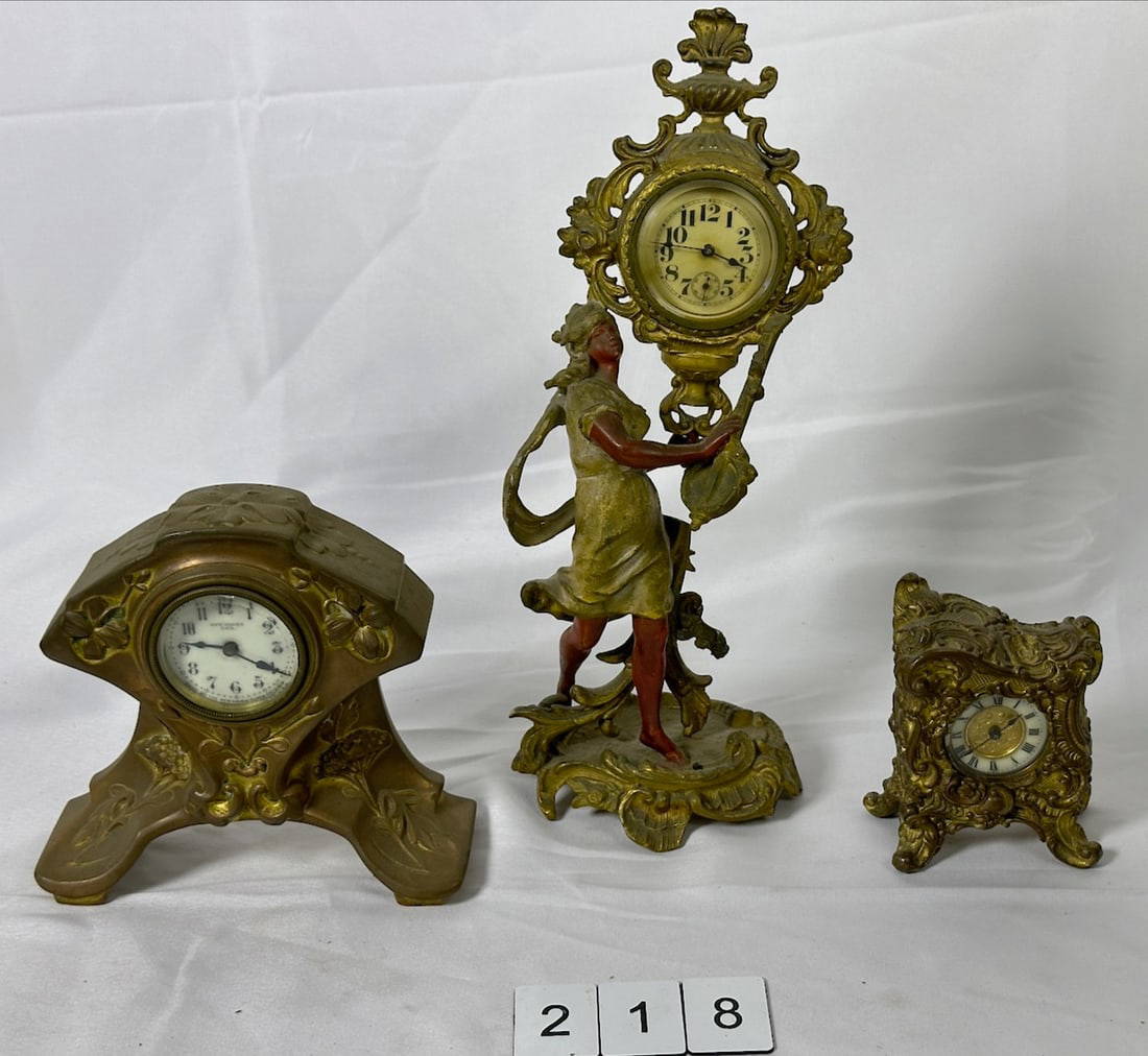 3 Novelty And Figural Clocks Auction