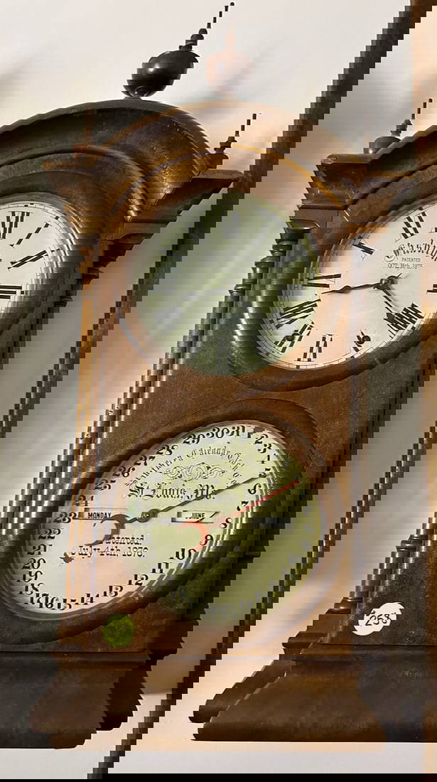 Southern Calendar Double Dial Clock Auction