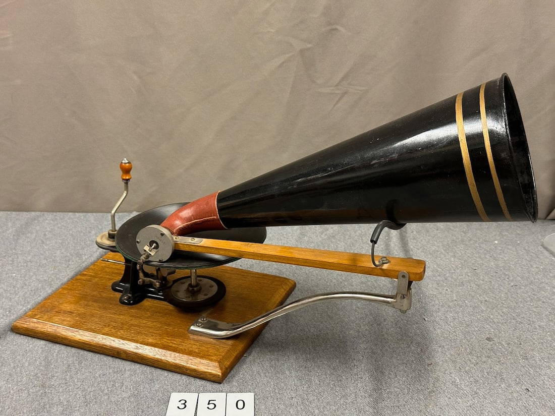 Reproduction Of An Early Hand Wind Phonograph Auction