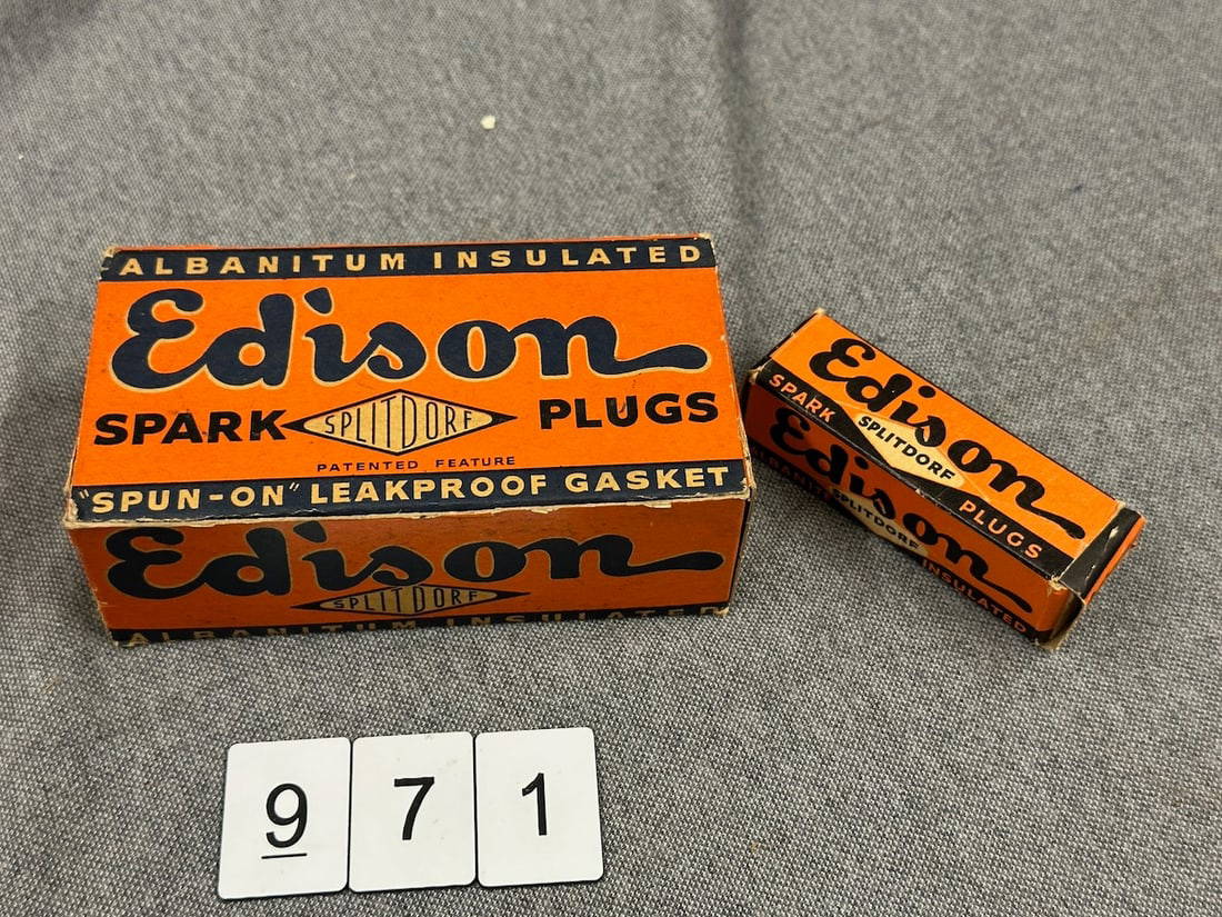 Case Of Edison Spark Plugs Auction