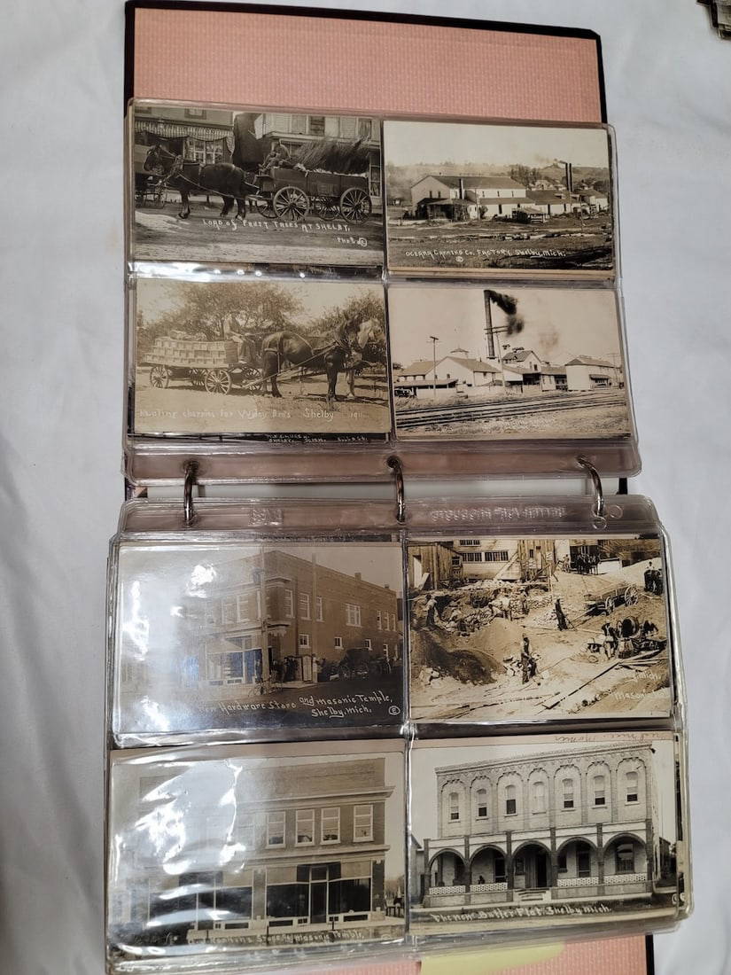 Group Of Postcards In Binder Auction