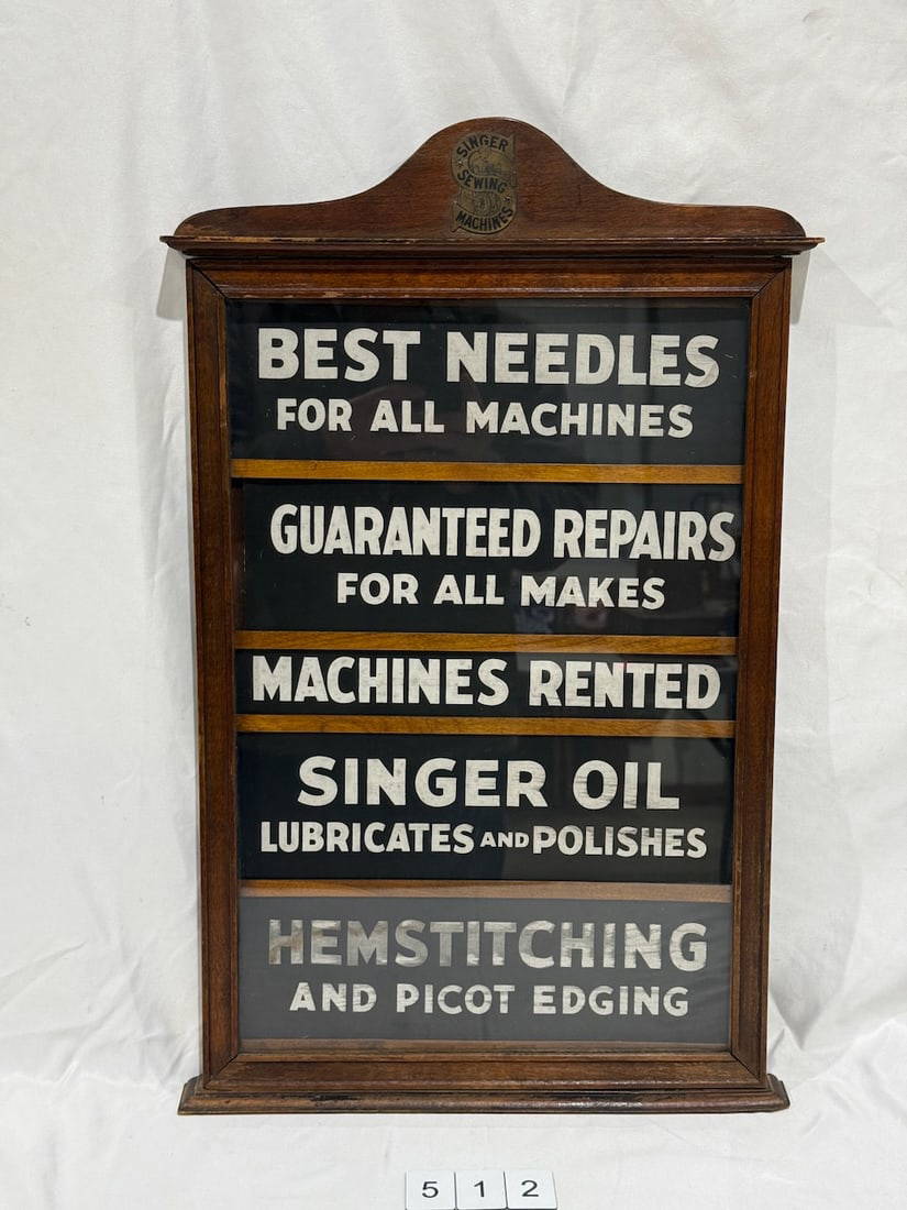 Singer Sewing Machine Dealer Display Board Auction