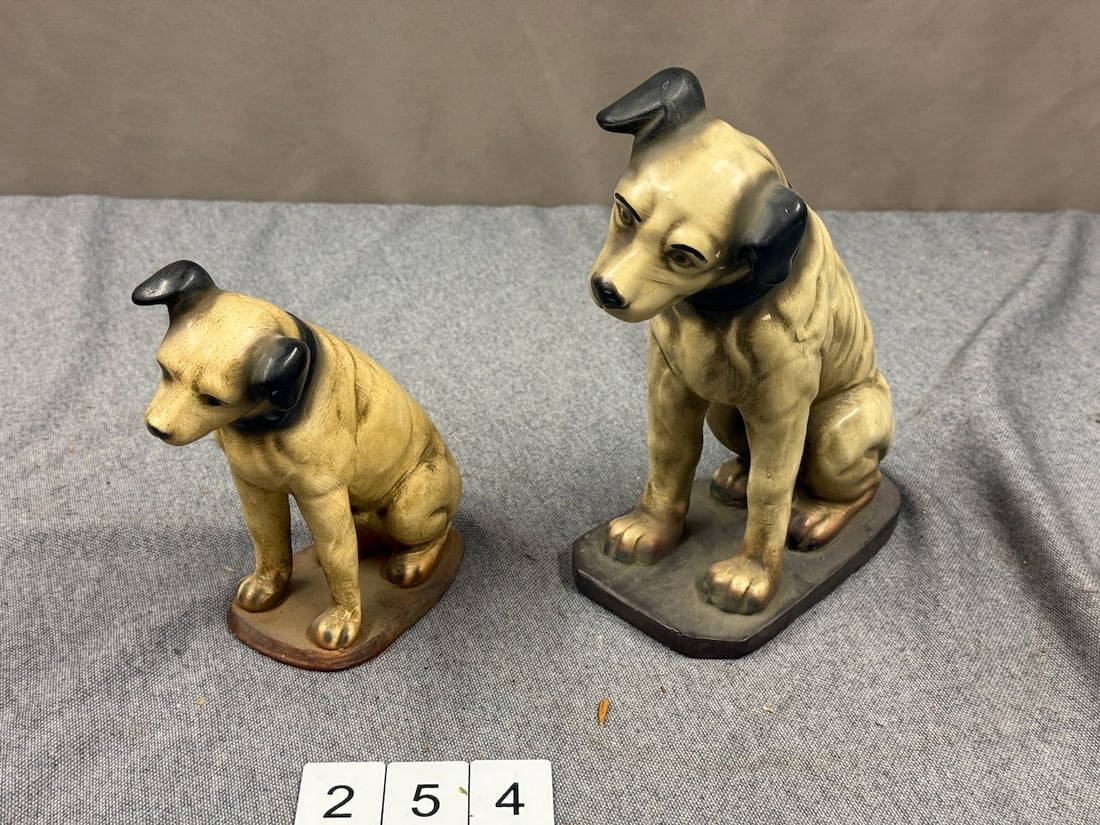 2 Plaster Nipper Dogs Auction