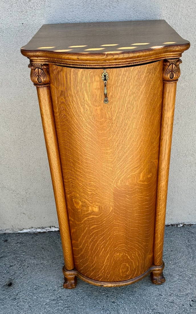 Salter Bow Front Single Door Disc Record Cabinet Auction