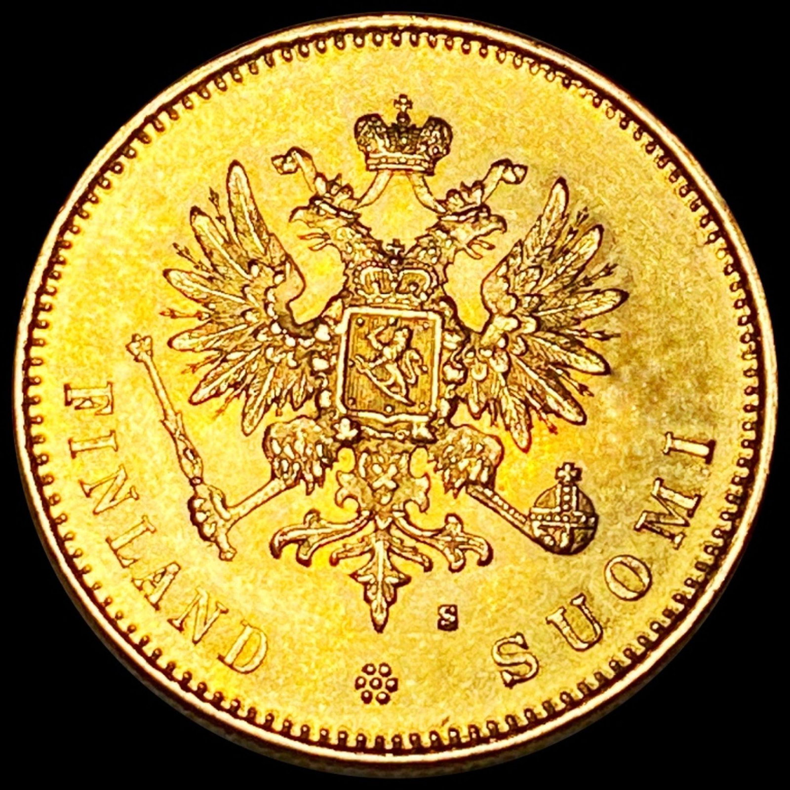 1879 Finland Gold 20 Markkaa Uncirculated