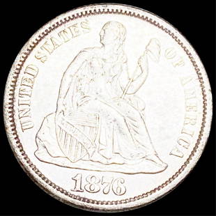 1876 Cc Seated Liberty Dime Closely Uncirculated