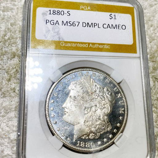 1880 S Morgan Silver Dollar Pga Ms 67 Dmpl Cameo