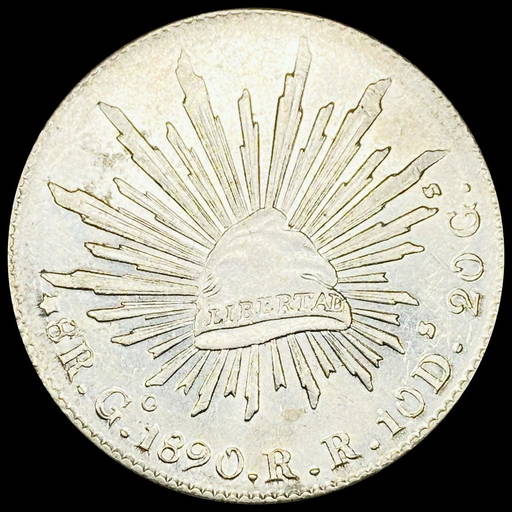 1890 Mexico 8 Reales Uncirculated