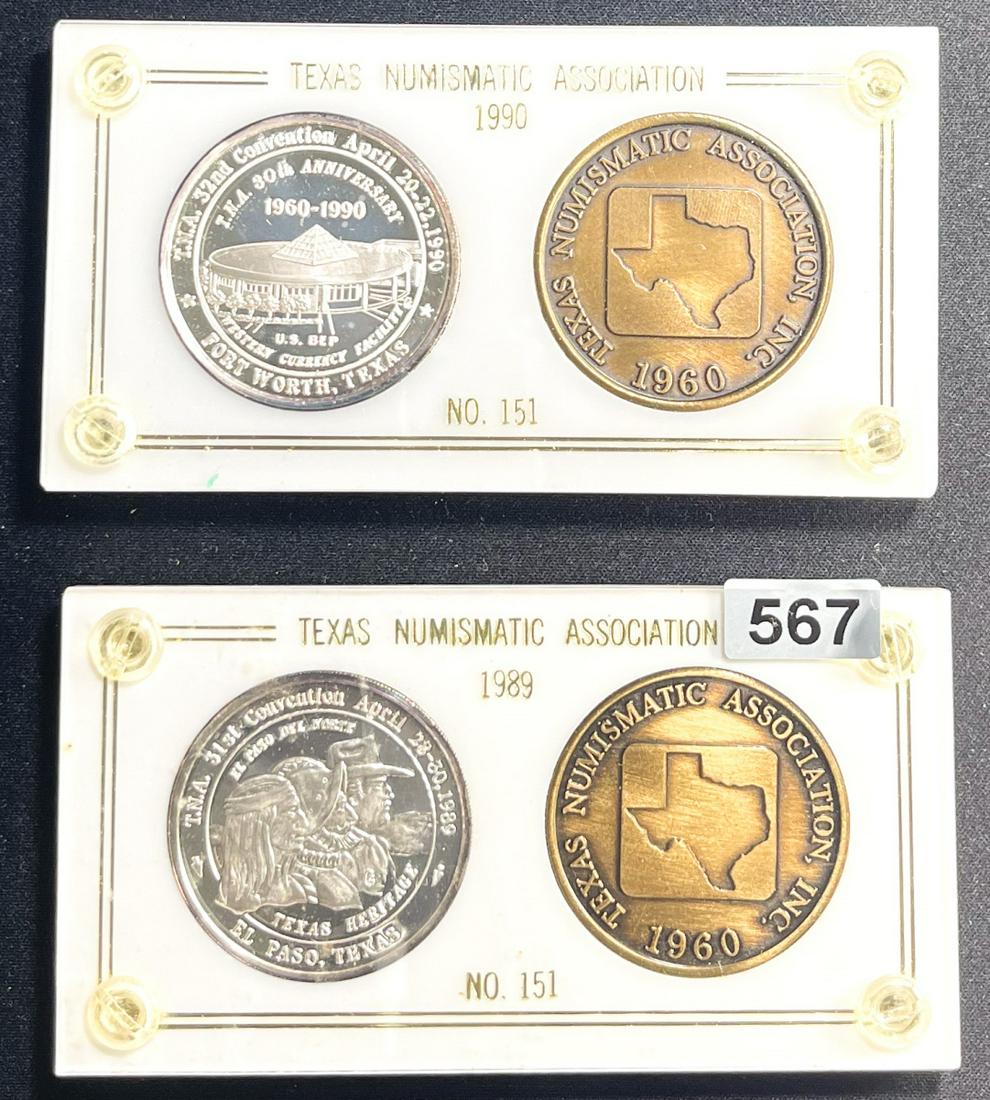 1989 & 90 Texas Numismatic Assoc. Sets / 4 Coins - Aug 27, 2022 | Gold ...