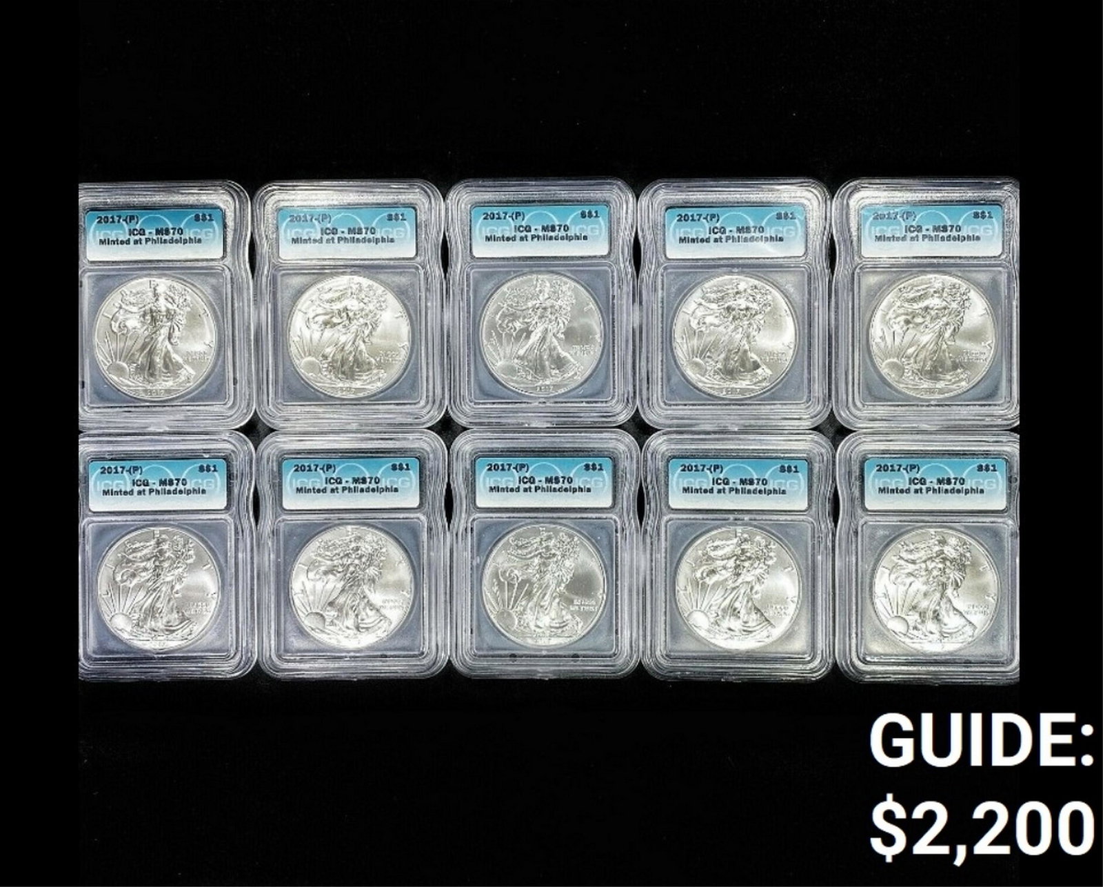 (10) 2017-P RARE American Silver Eagle ICG-MS70 - Oct 23, 2022 | Gold ...