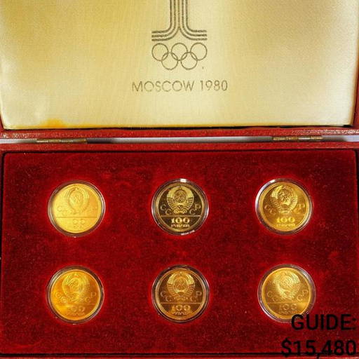 1980 Russia Gold Moscow Olympic Coin Set (6)